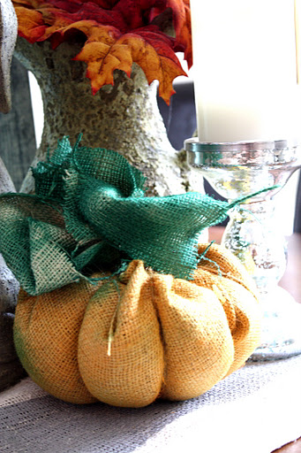 Burlap Pumpkins For Halloween | The Red Headed Hostess