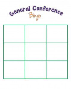 General Conference Bingo for the Kids! The Red Headed Hostess