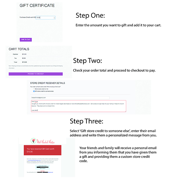 Gift Certificate - follow directions in description