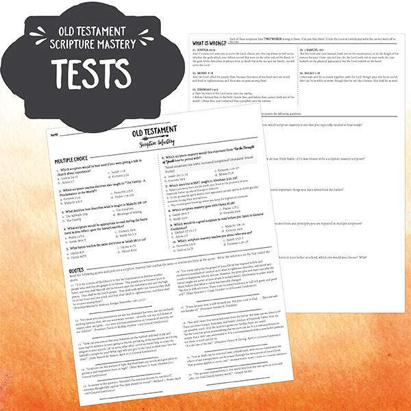 Scripture Mastery Quizzes - Old Testament - PDF download - The Red ...
