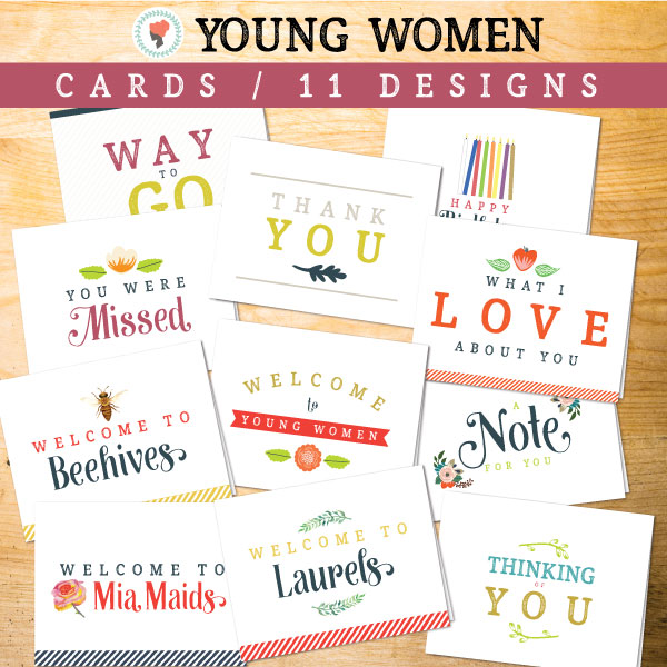 Young Women Cards - 11 Designs (PDF Download) - The Red Headed Hostess