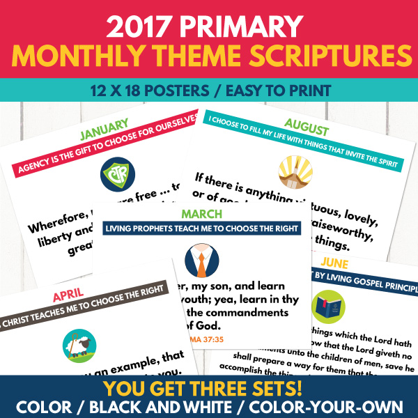 2017 Primary Monthly Theme Posters 12x18 - The Red Headed Hostess