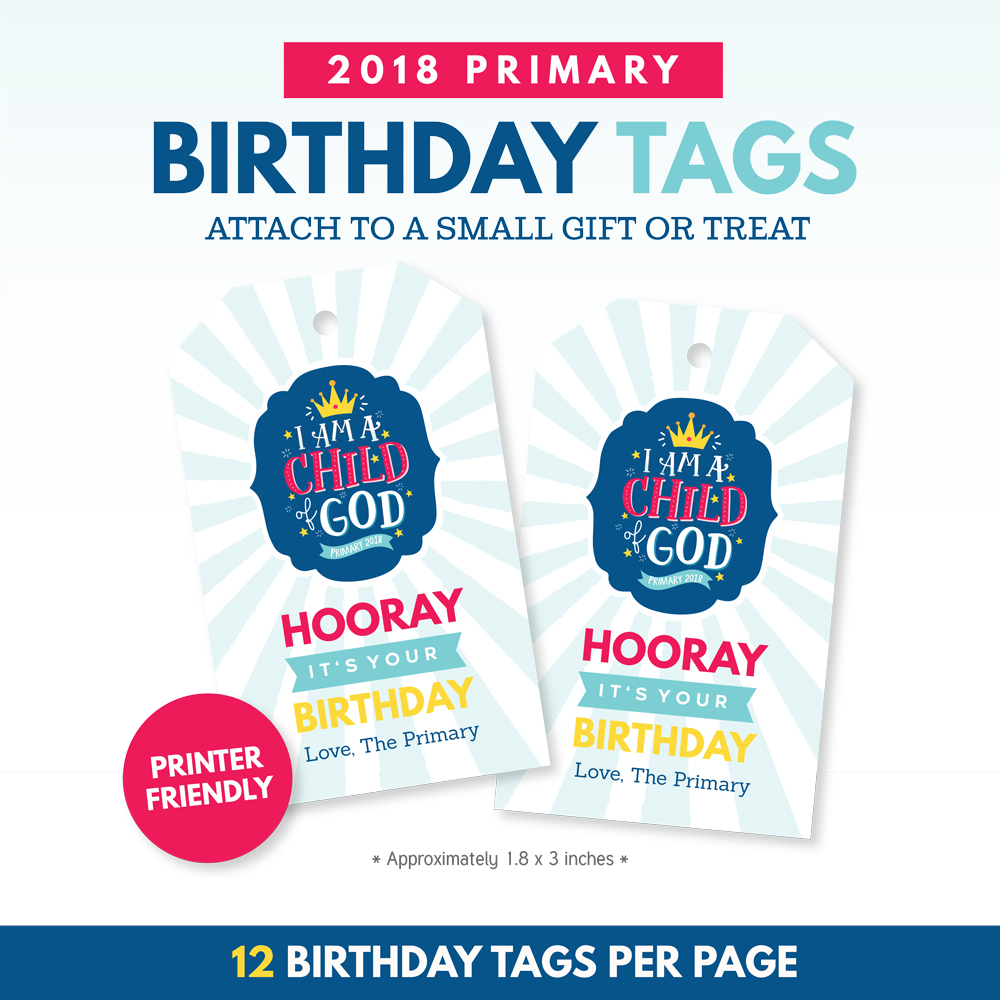 2018 LDS Primary Theme Birthday Kit: I am a Child of God - The Red ...