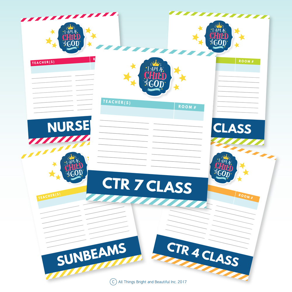 2018 LDS Primary Theme Door Signs: I am a Child of God - The Red Headed ...