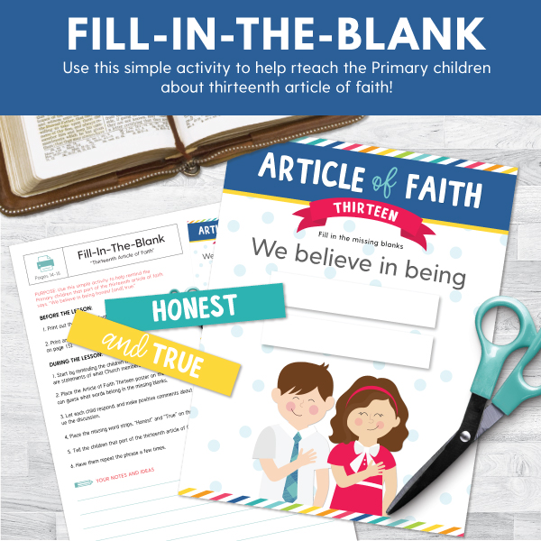 Primary 2 (CTR) Lesson 34: Always Tell the Truth - The Red Headed Hostess