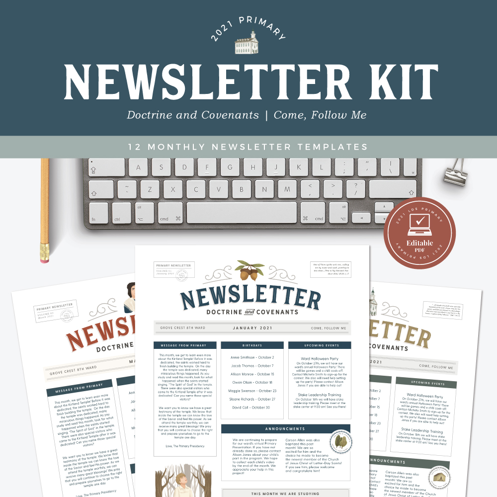 2021 Primary – Doctrine and Covenants: Newsletter Kit - The Red Headed ...