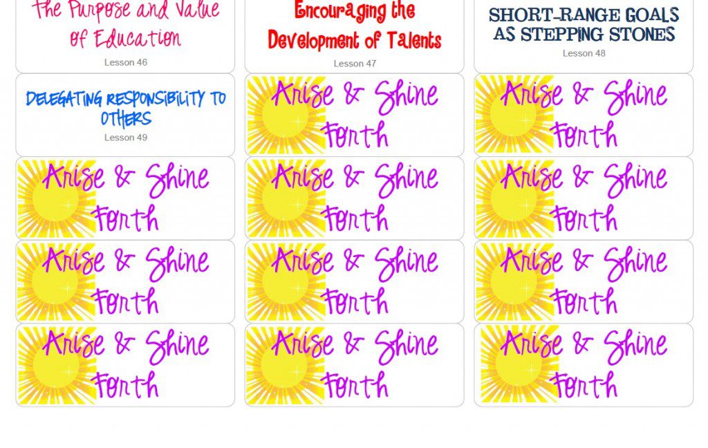 YW Lesson Topic Stickers!! | The Red Headed Hostess