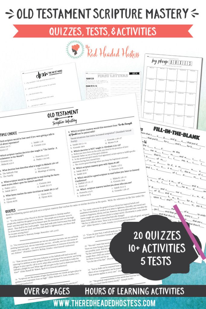 Old Testament Scripture Mastery Quizzes, Tests, and Activities