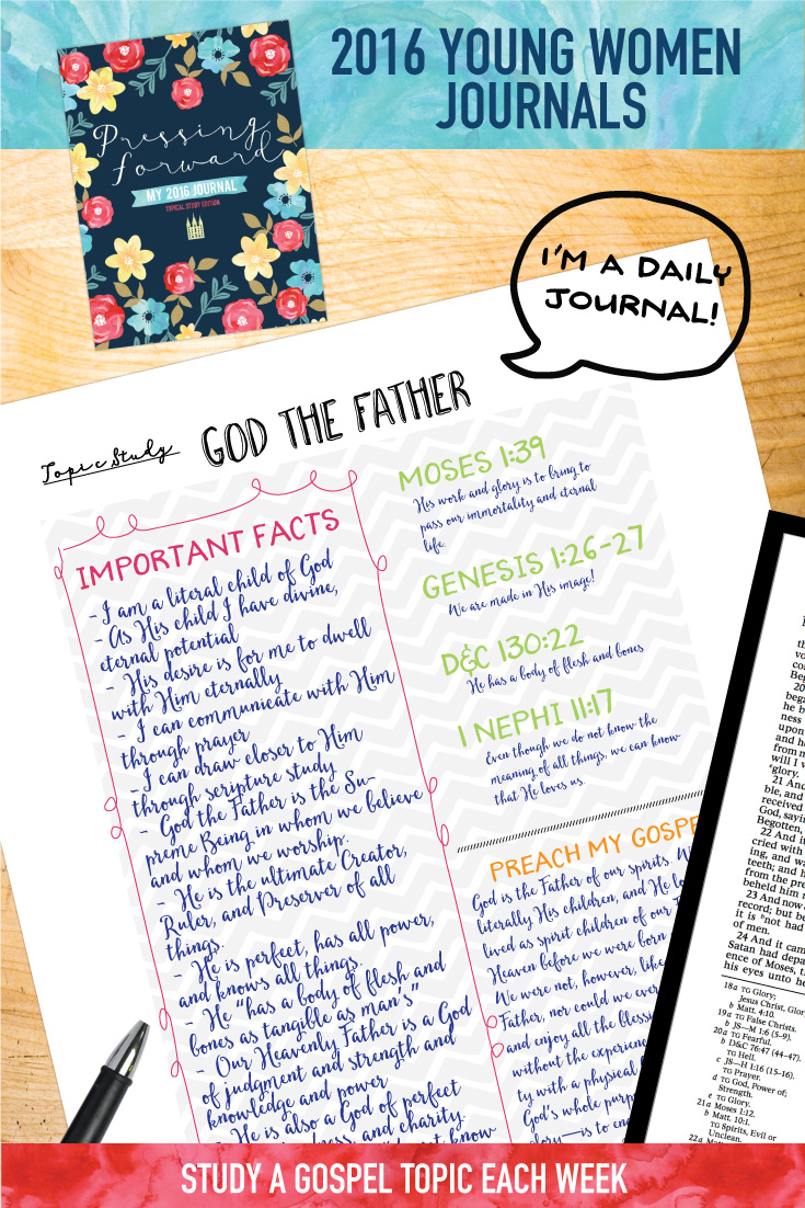 LDS Young Women 2016 Theme Journals - Press Forward