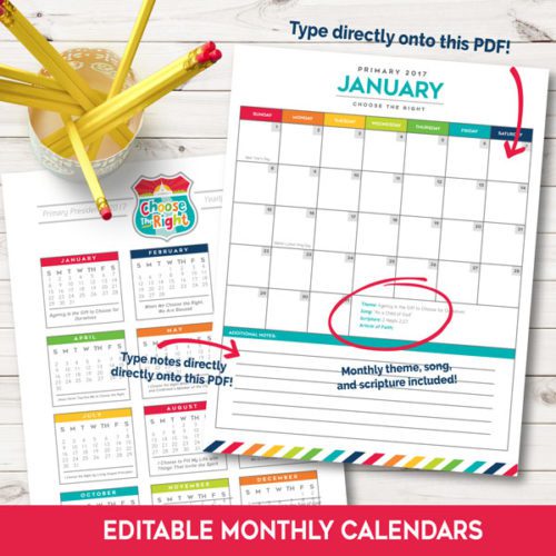 2017 LDS Primary Presidency Planner - The Red Headed Hostess