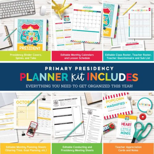2017 LDS Primary Presidency Planner - The Red Headed Hostess