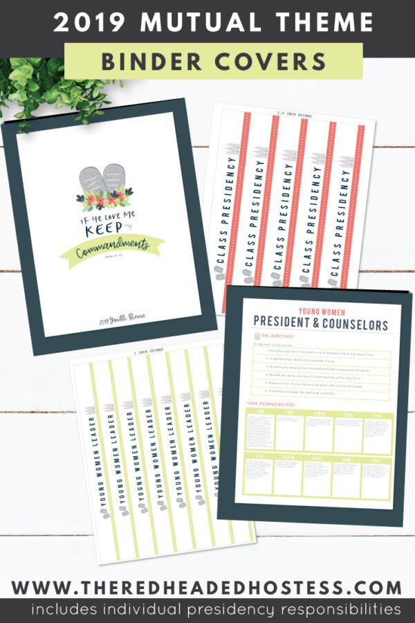 2019 Young Women Leader Binder Covers w/ Editable Calendar (PDF ...