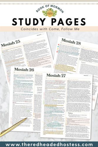 Come Follow Me Mosiah 25-28 - The Red Headed Hostess