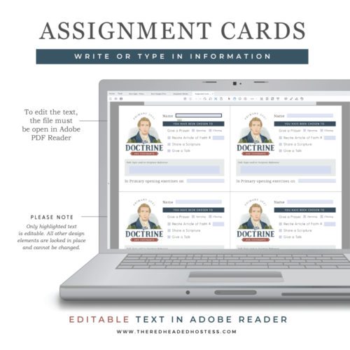 2021 Primary - Doctrine and Covenants: Assignment Cards, Wristbands ...