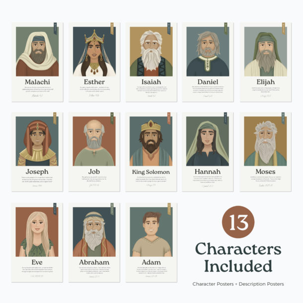 2022 Old Testament: Character Posters and Flashcards - The Red Headed ...