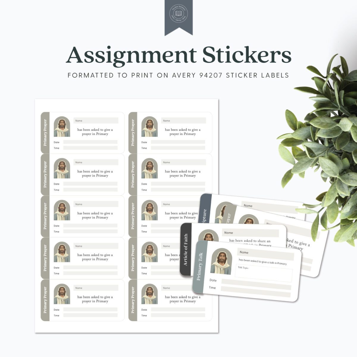 2023 Primary - New Testament - Assignment Cards and Stickers - The Red ...