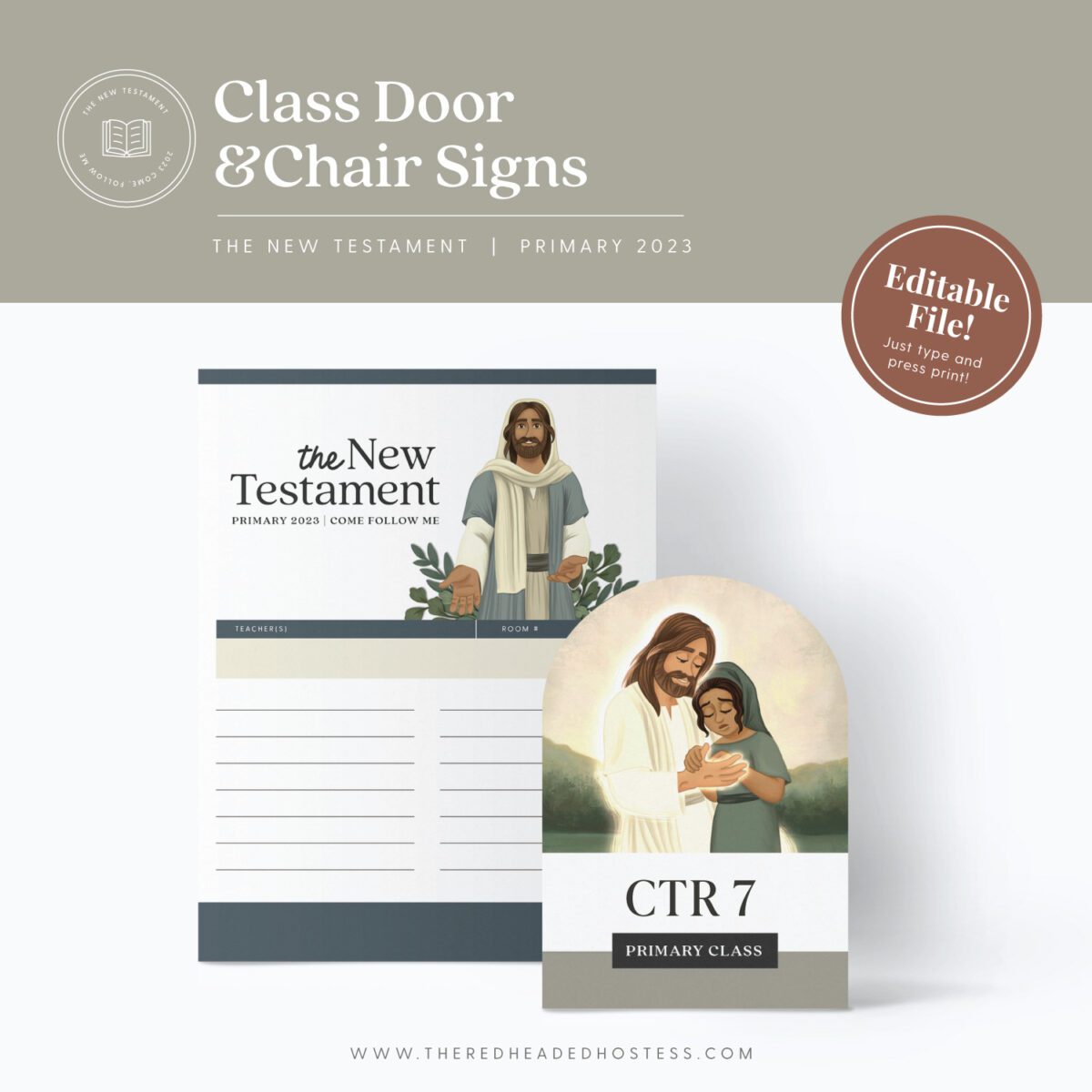 2023 Primary - New Testament - Door and Chair Signs - The Red Headed ...