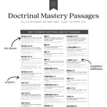New Testament Doctrinal Mastery - All-On-One Page (PDF Download) - The ...